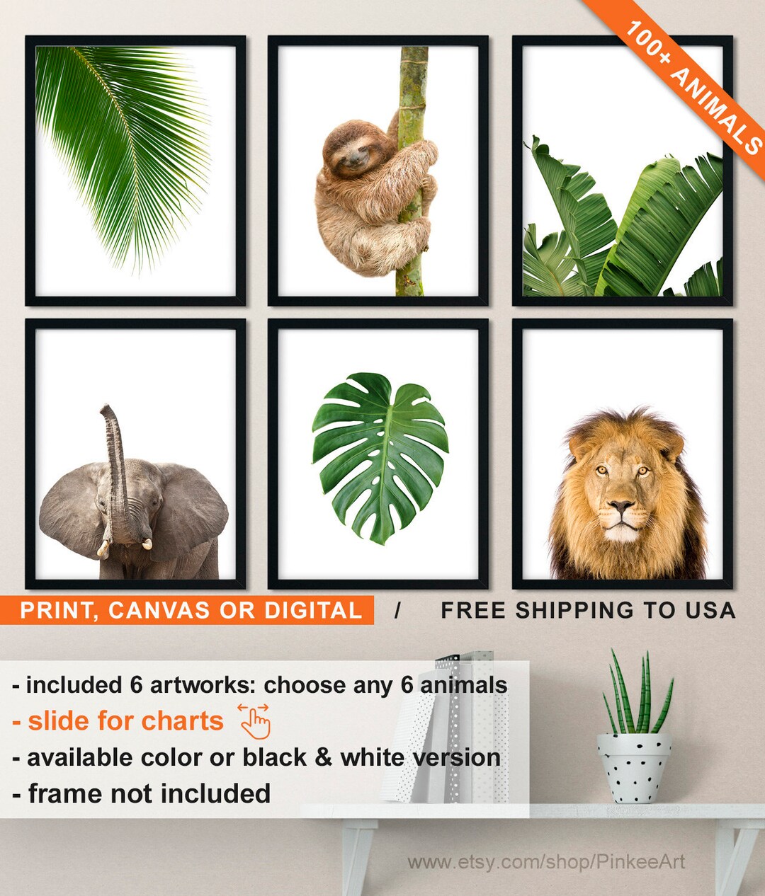 Safari Jungle Decor, Wild Animals Prints, Exotic Animals and Modern ...