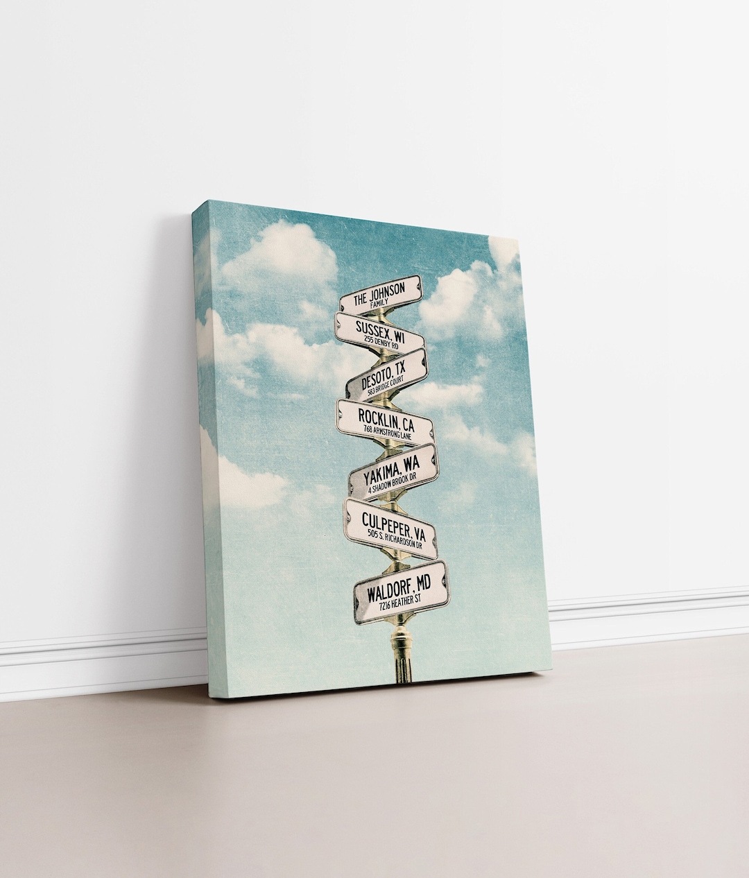 Custom Street Names Sign: Family Home Address Art - Etsy
