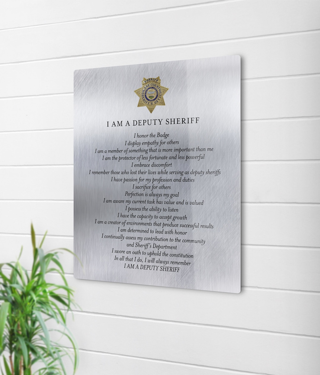 Custom Metal Deputy Sheriff Plaque: Personalized Police Retirement Gift ...