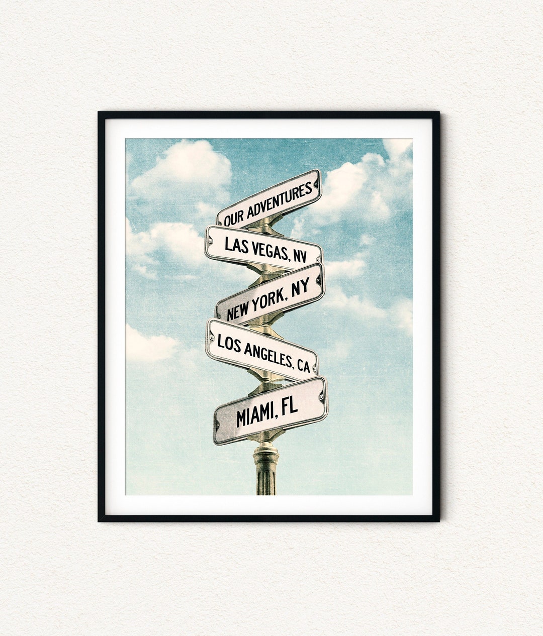 Custom Travel Signpost Art Print: Family Vacation Memories - Etsy