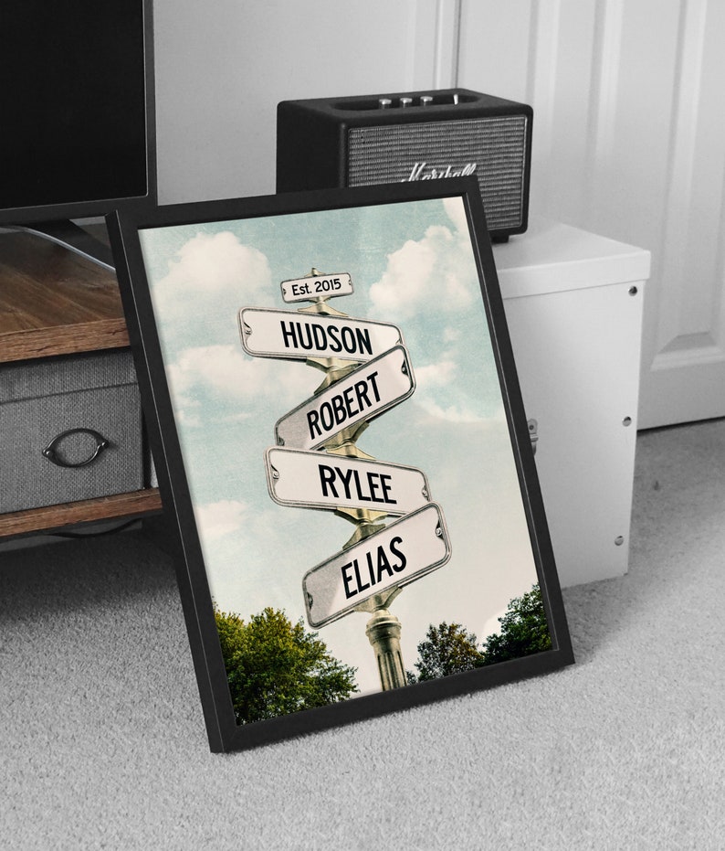 Custom Family Road Sign With Names, Personalized Kids Gift for Mom and ...
