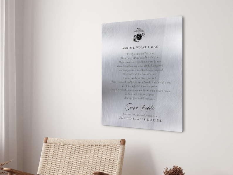 Personalizable Marine Affirmation Metal Art: USMC Hymn Sign Eagle ...