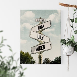 Custom Family Road Sign With Names, Personalized Kids Gift for Mom and ...