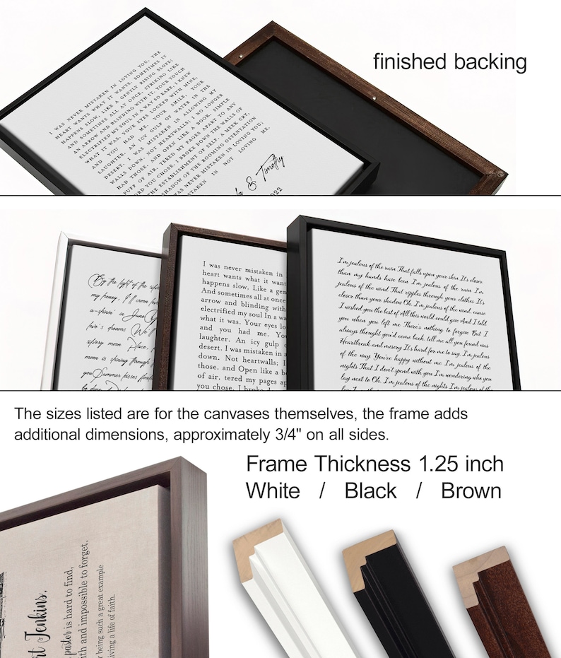 Large Custom Quote Wall Art Custom Poem Print and Frame - Etsy