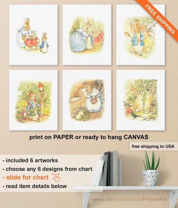Peter Rabbit Baby Nursery Peter Rabbit Canvas Wall Art | Etsy