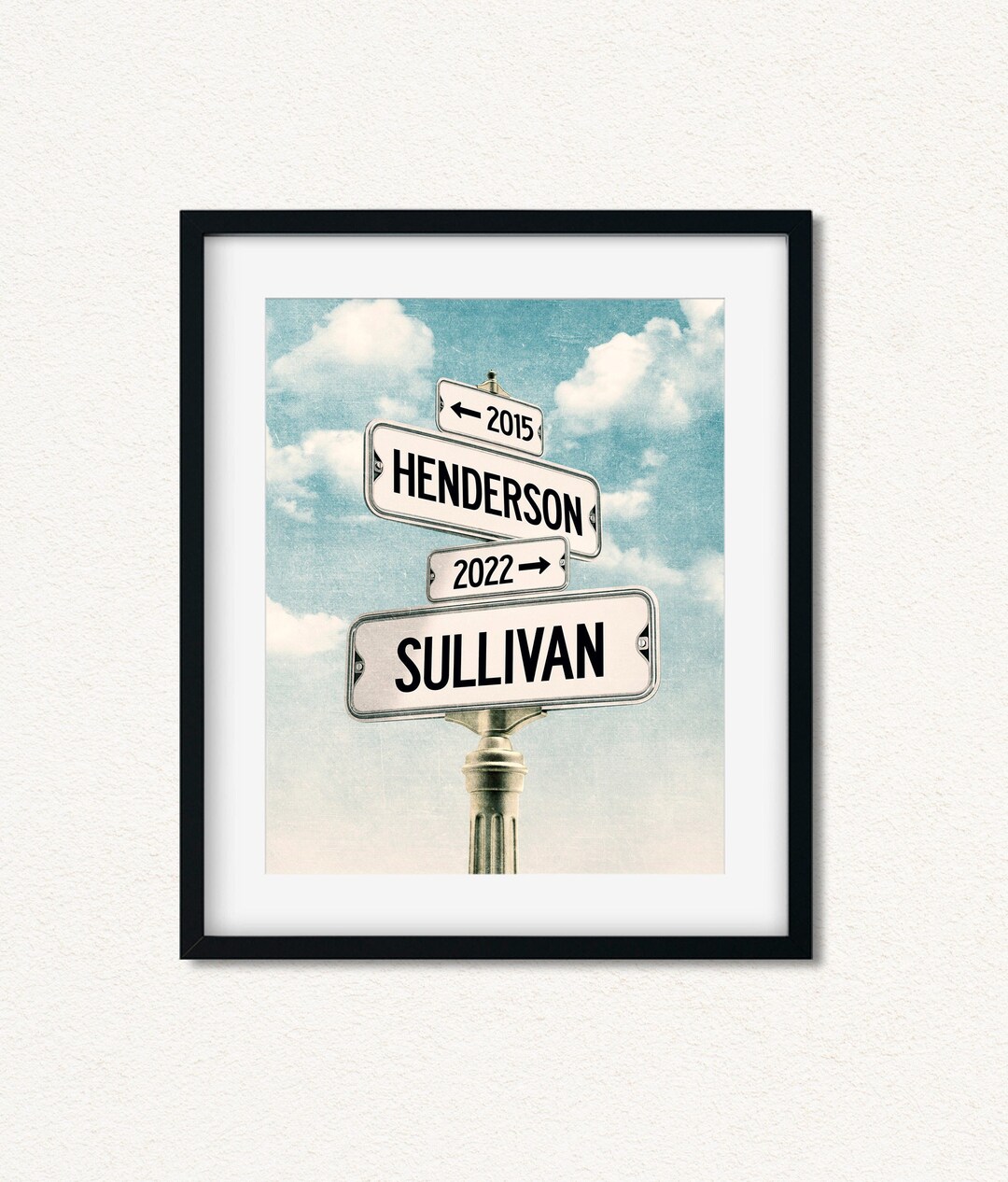 Personalized Canvas Street Sign With Names Engaged Married, Unique ...