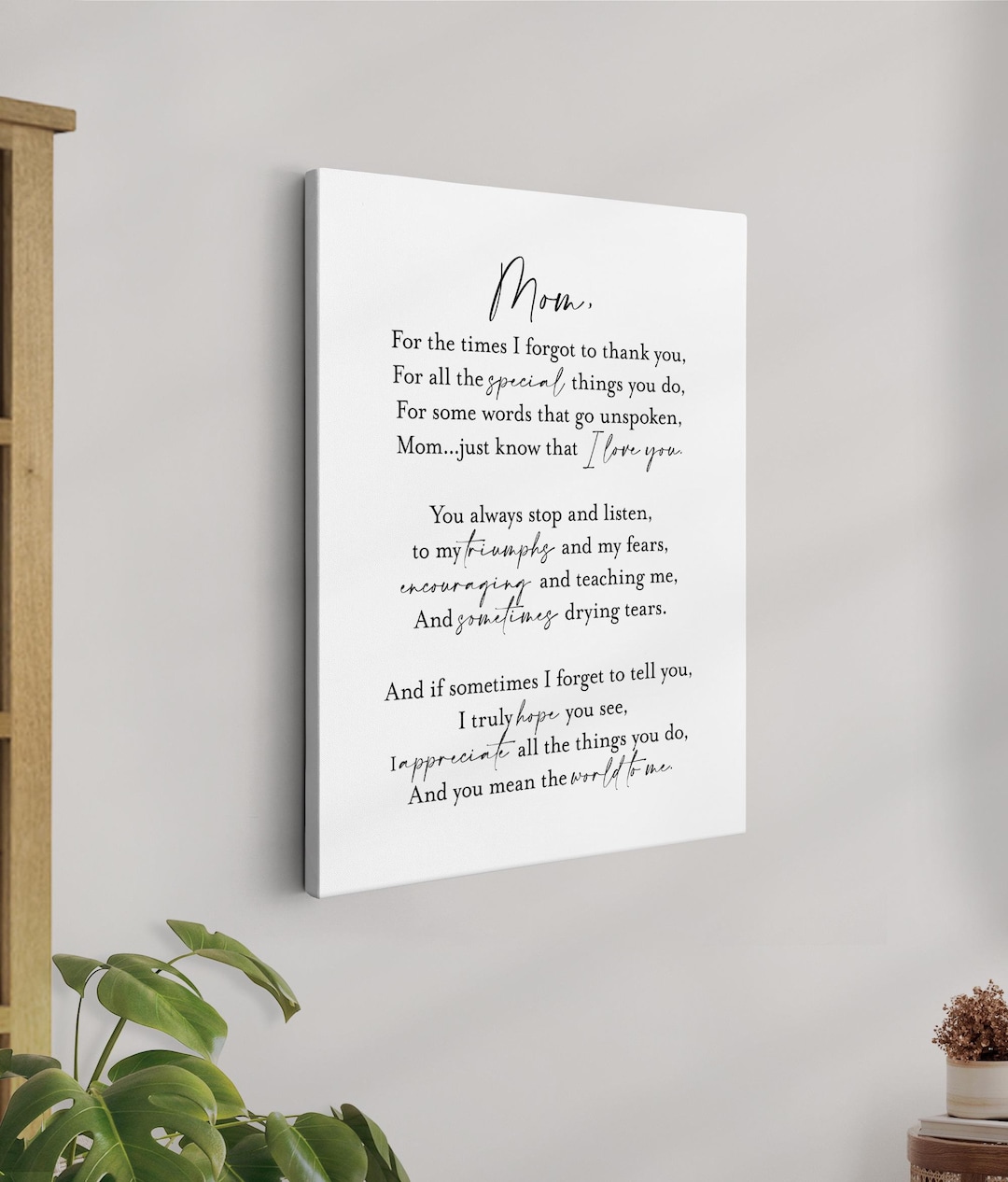 Personalizable Poem for Mom, Custom Mother's Day Gift, Mom Quote Wall ...