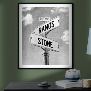 Unique Street Sign Engagement or Wedding Gift for Couple With Names - Etsy