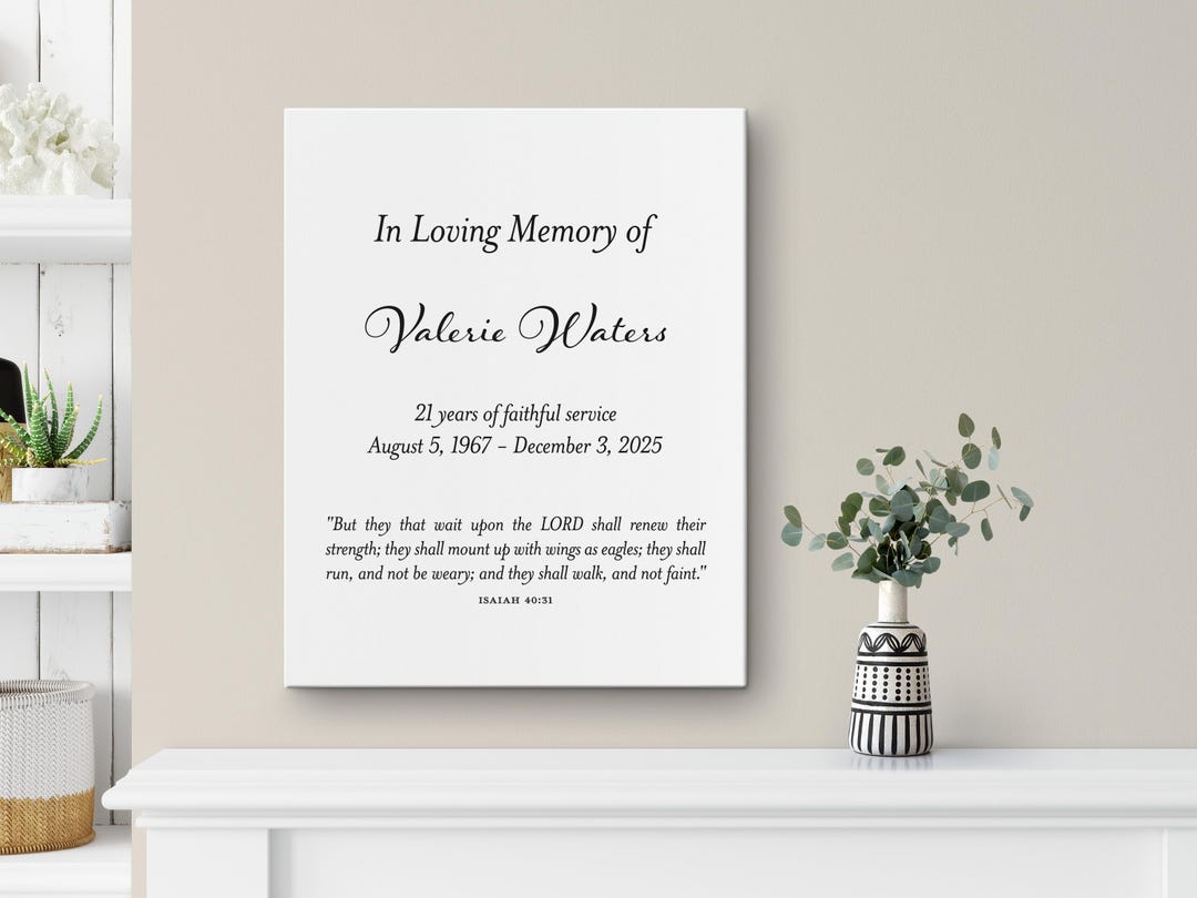 Custom Remembrance Wall Art, Memorial Wall Art With Your Wording and ...