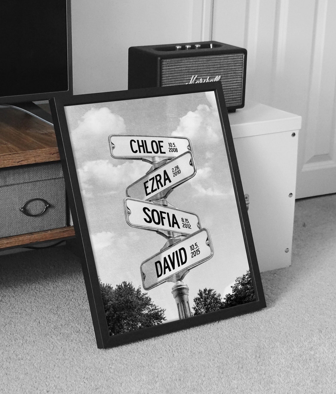 Custom Kids Sign With Names and Dates Parents Anniversary | Etsy