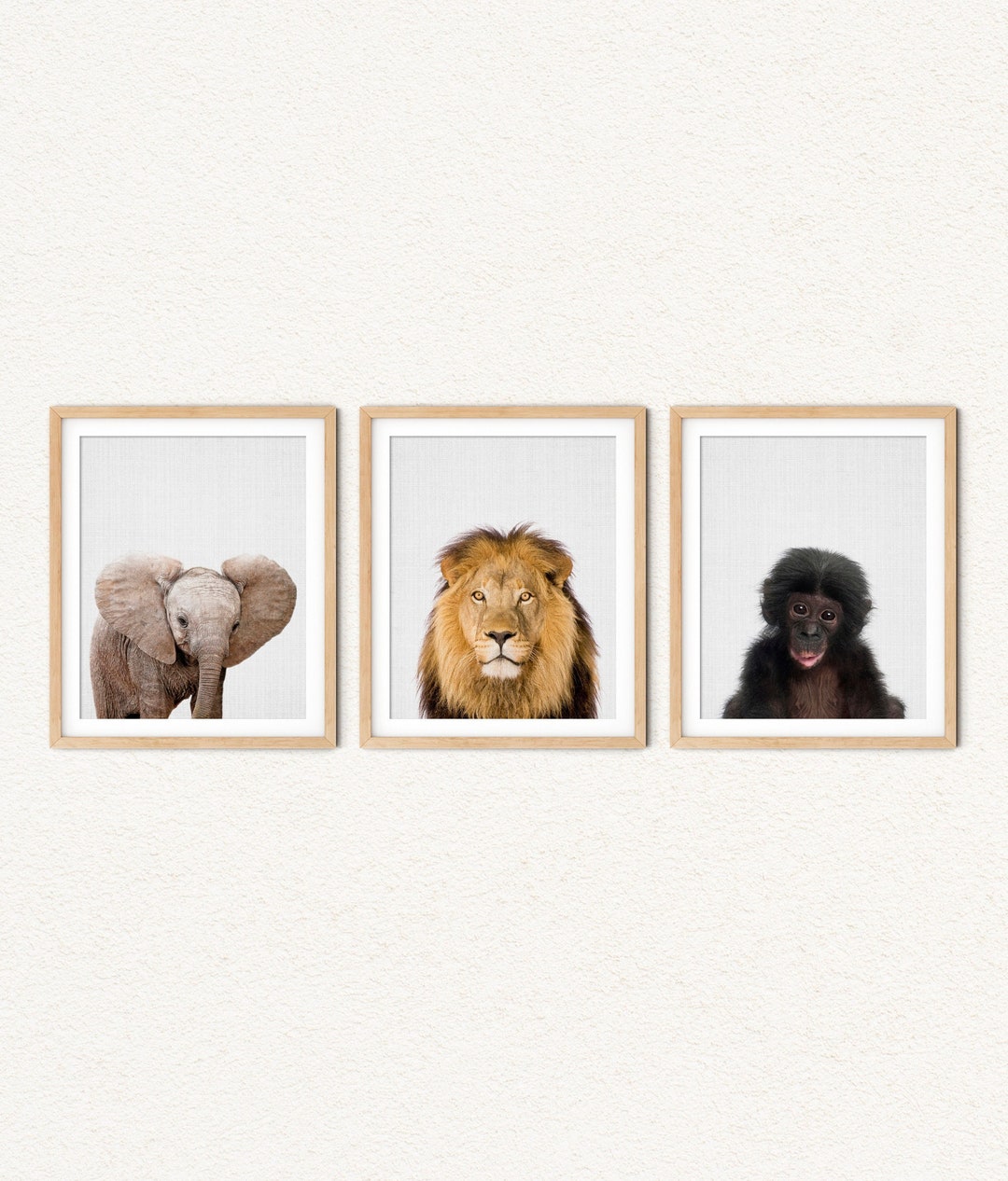Safari Animal Prints Set of 3, Jungle Animals for Nursery, Animal Kids ...