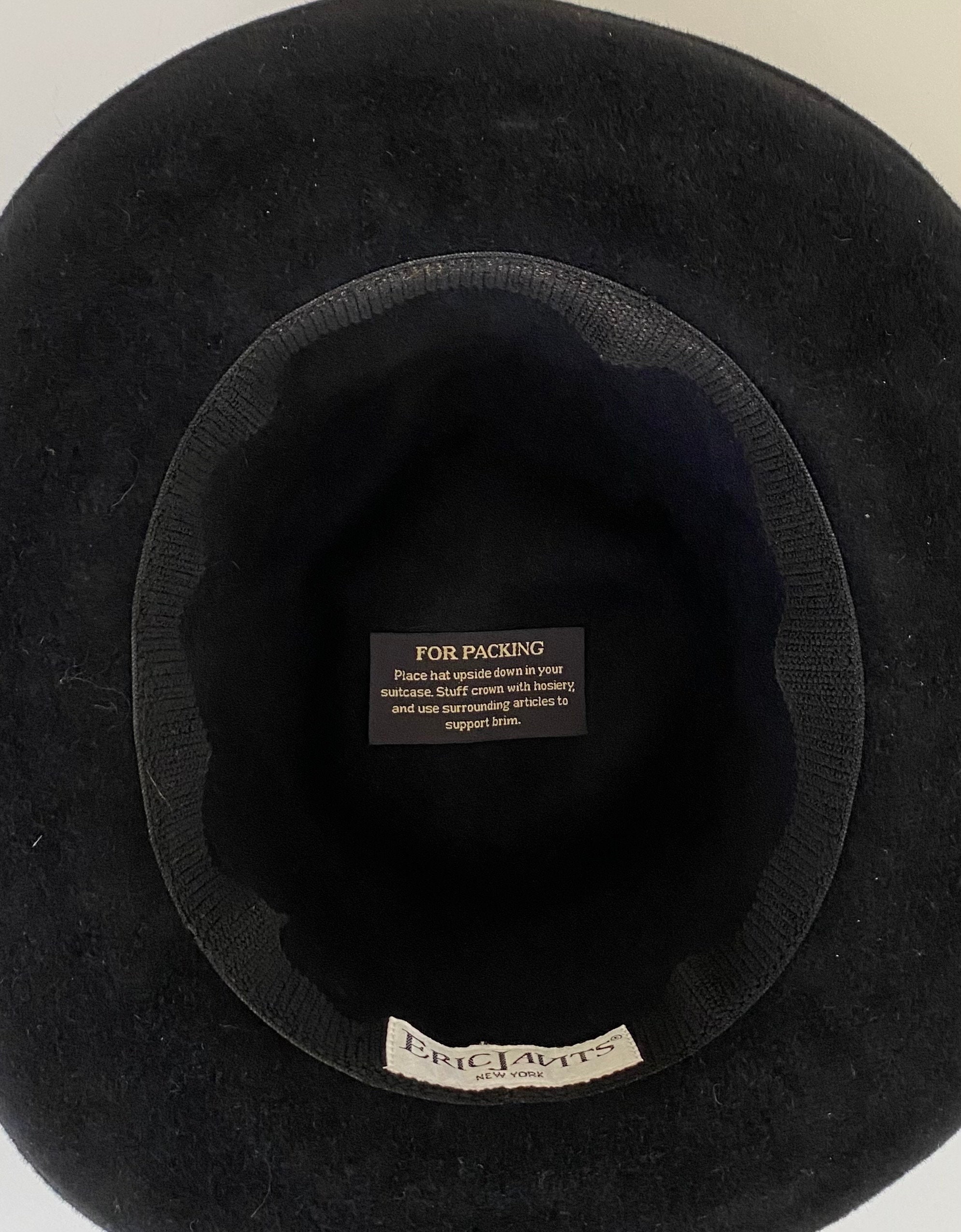 Eric Javits Black Wide Brim Hat, Packable Wool Fedora - Etsy