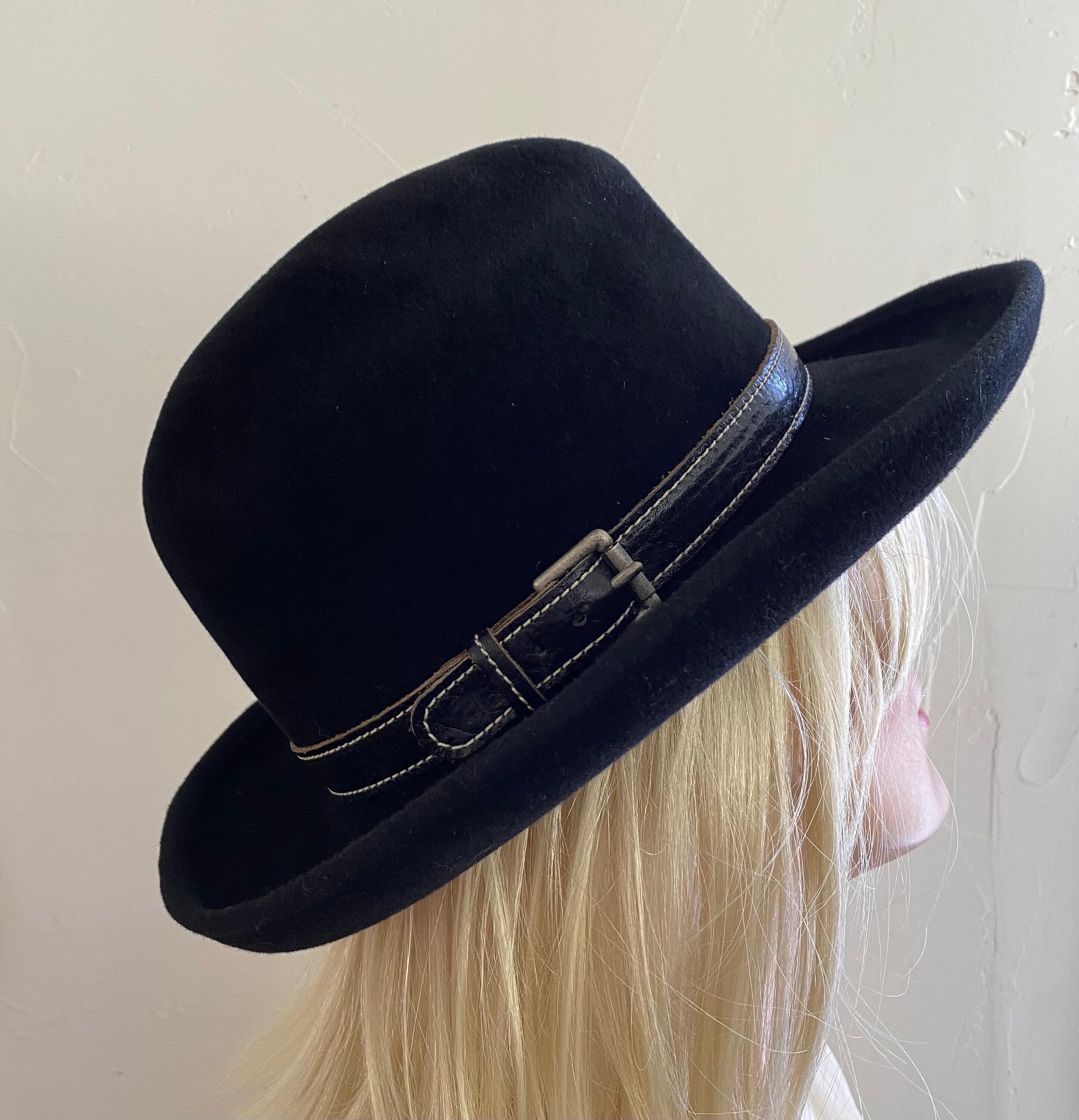 Eric Javits Black Wide Brim Hat, Packable Wool Fedora - Etsy