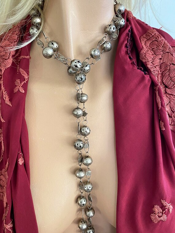 Vintage Long Silver Chachal, Indigenous, Maya, Ethnic… - Gem