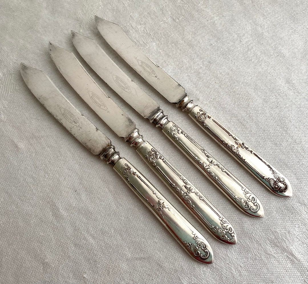 Vintage Silver Butter Knives / Appetizer Knives, Set of 4, Spreaders ...