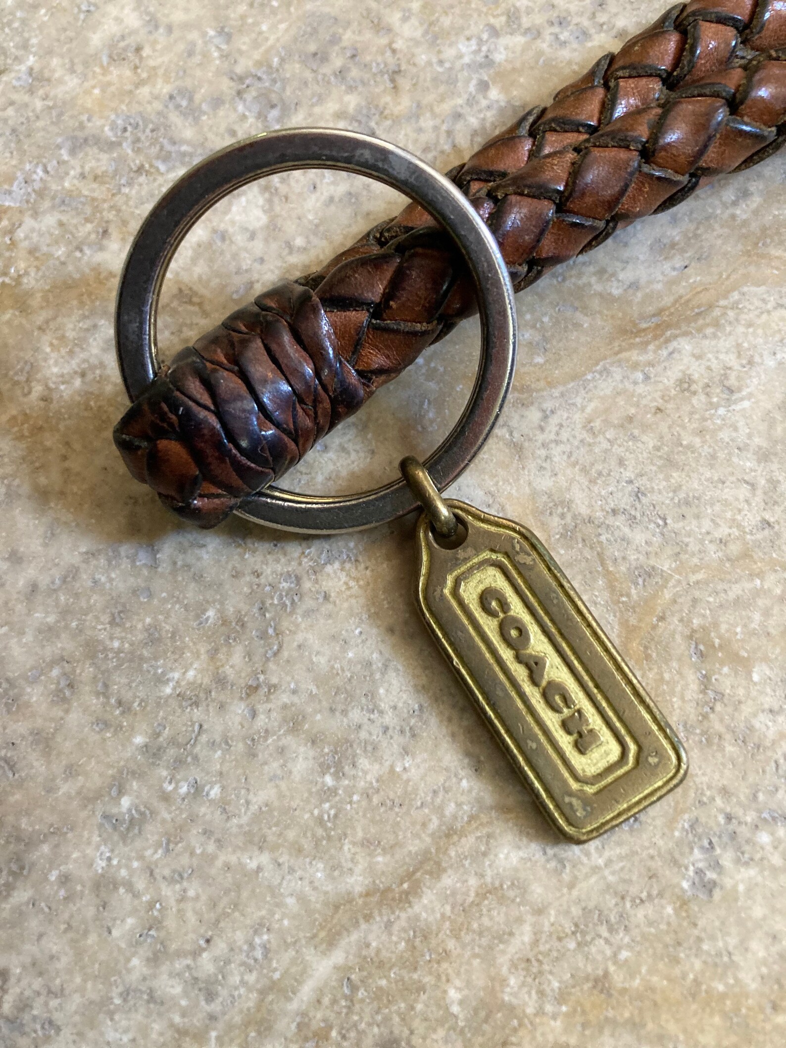 Vintage Coach porte-clés en cuir tressé porte-clés | Etsy