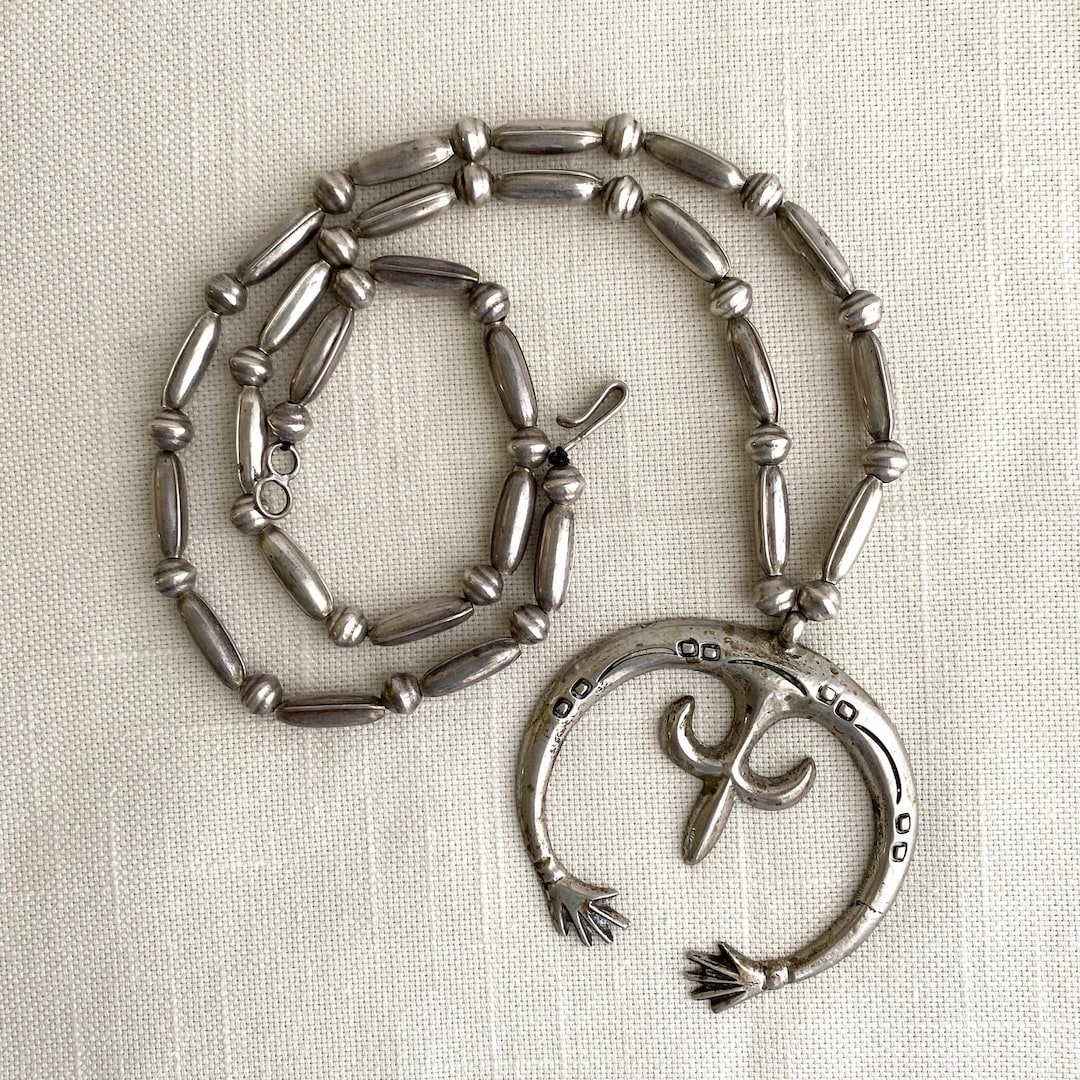 Vintage Native American, Navajo Naja Pendant Necklace, Old Pawn, Squash ...