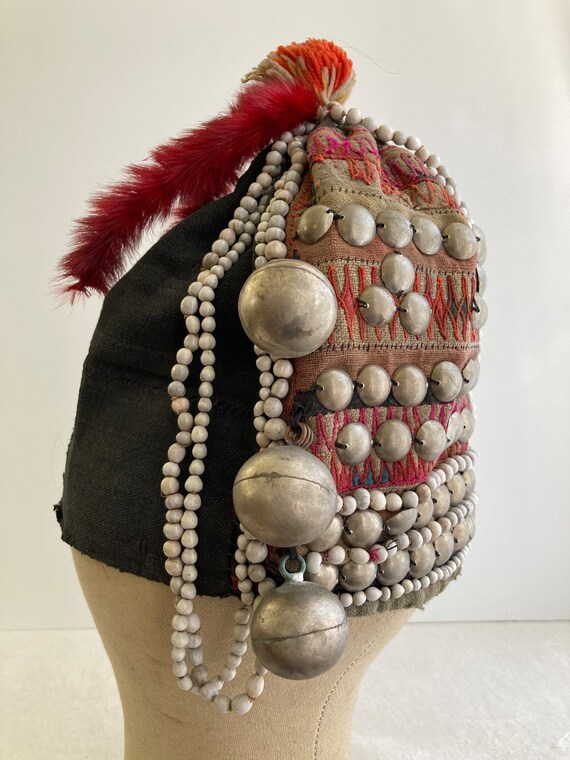 Antique Handmade Thailand Akha Hill Tribe Hat, Embroi… - Gem