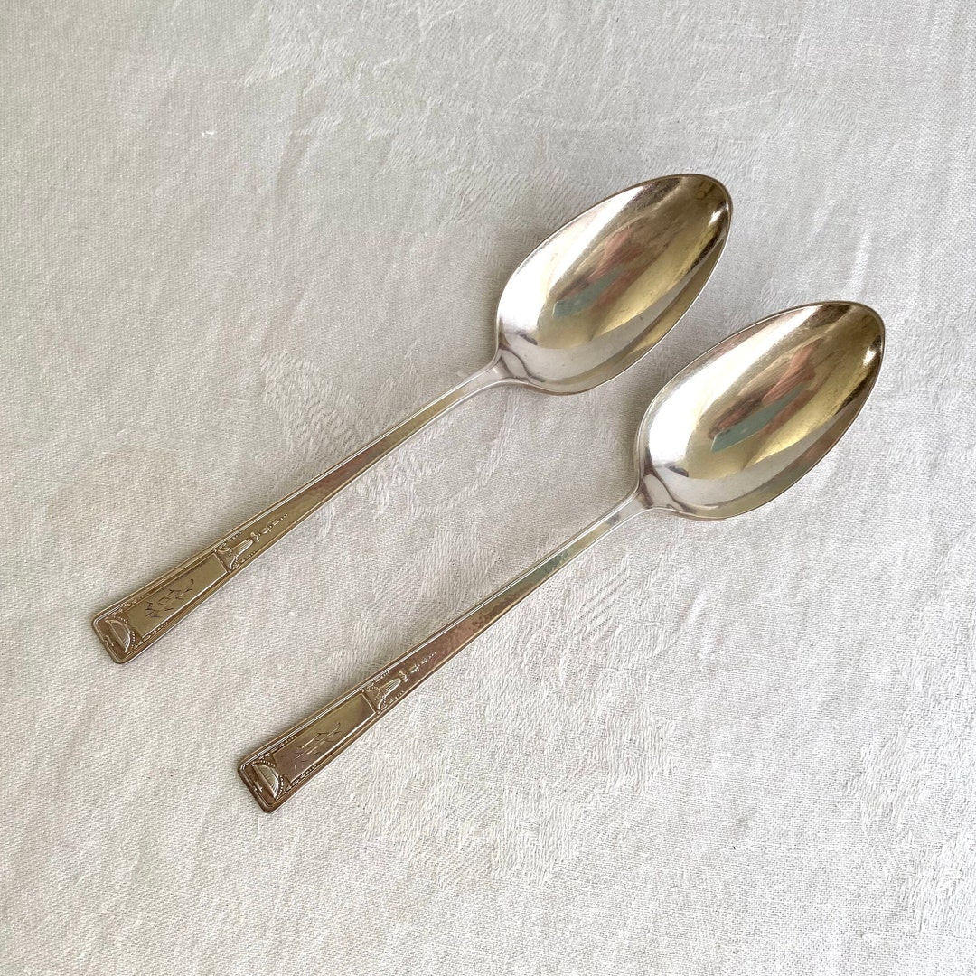 Vintage R. Wallace 1835, Serving Spoons, Soup Spoons, Monogram Letter P ...