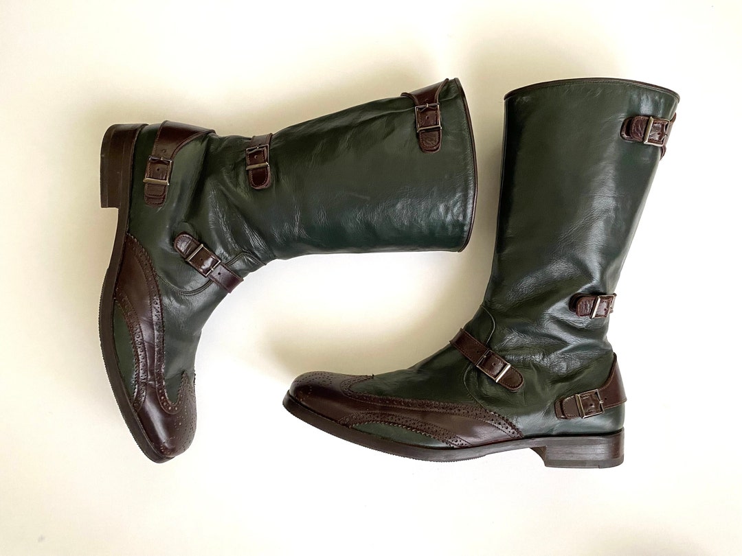 Gorgeous Spectator Boots, Size US 10, Made in Italy, Zippers, Low Heels ...