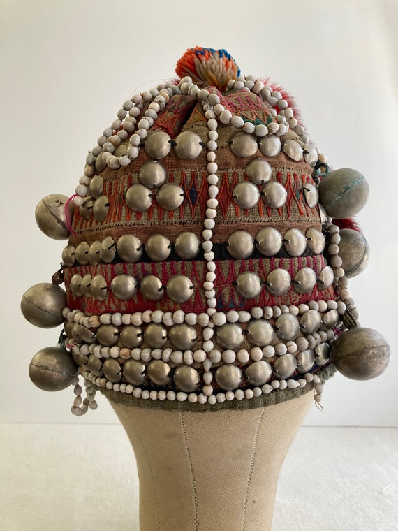 Antique Handmade Thailand Akha Hill Tribe Hat, Embroi… - Gem