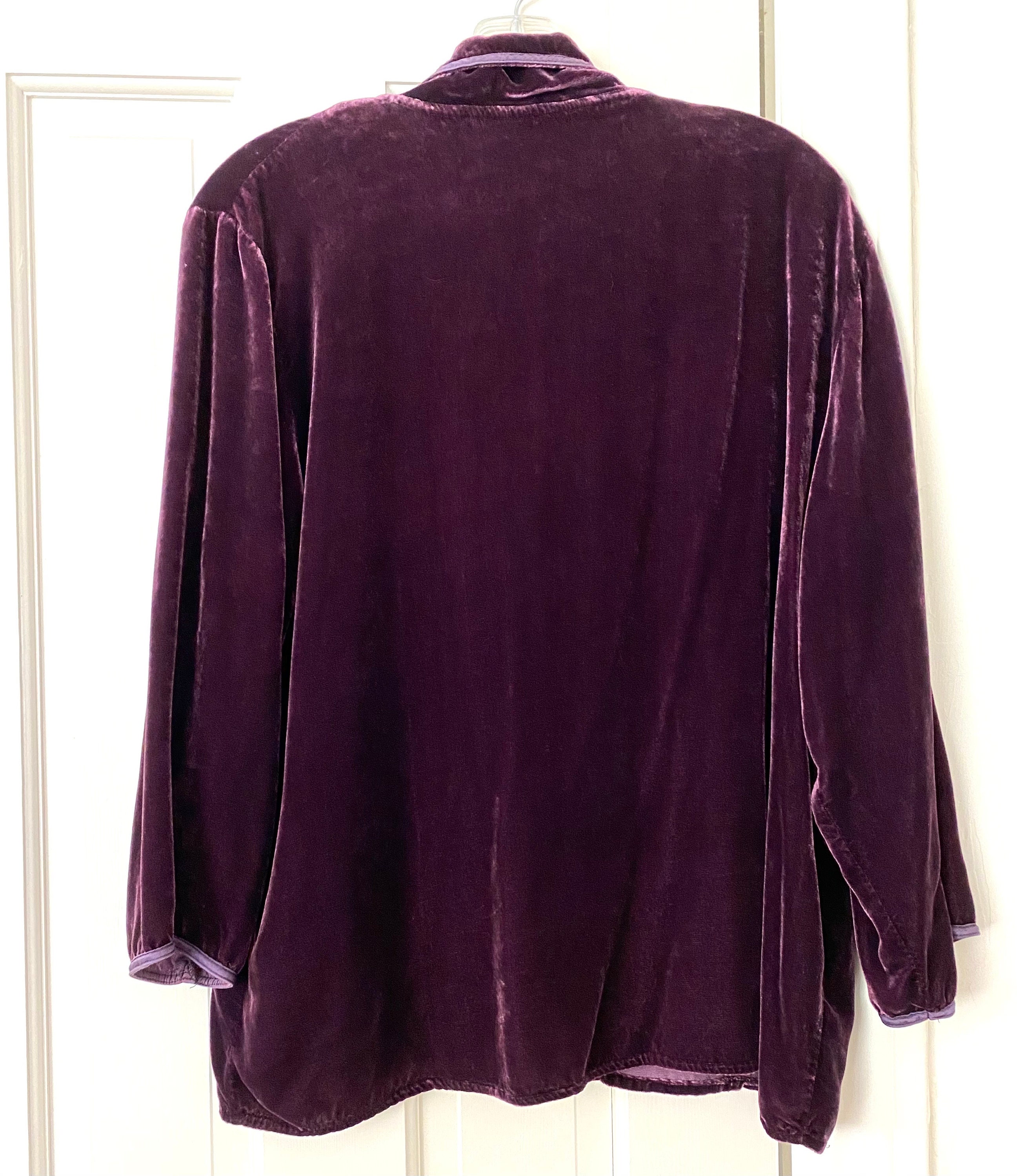 Vintage Citron Santa Monica Collection Plum Velvet Top/shirt/jacket ...