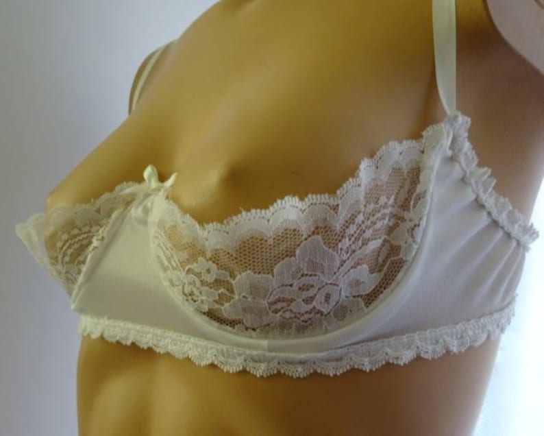 Vintage Quarter 1/4 Cup Bra White Lace 34C Sexy Shelf Bra | Etsy