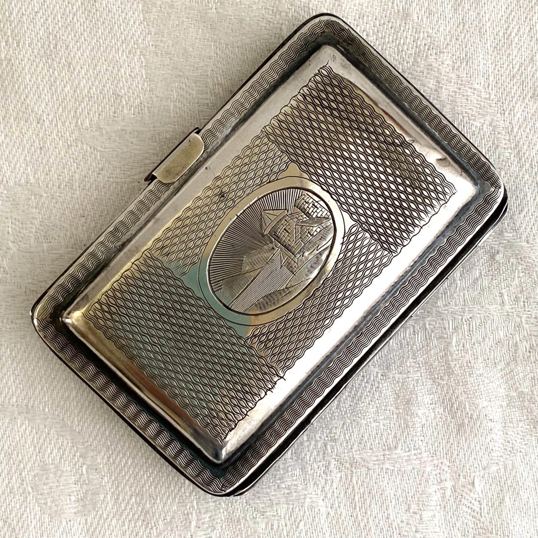 Vintage Art Deco Silver Coin and Card Case, Dance Wallet, Engraved ...