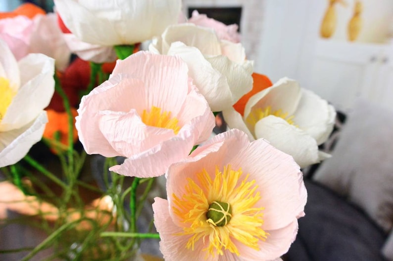 Paper Poppies Crepe Paper Poppy Poppy Centerpiece Poppy - Etsy