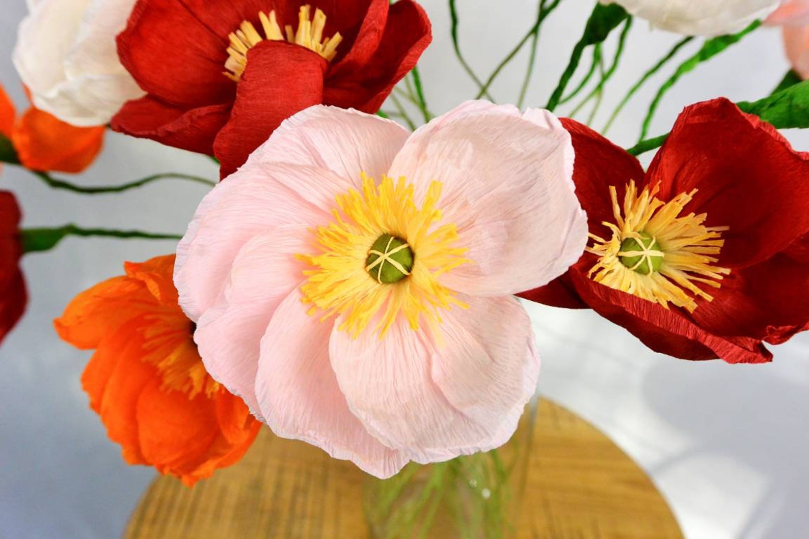 Paper Poppies Crepe Paper Poppy Poppy Centerpiece Poppy | Etsy