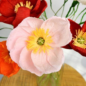 Paper Poppies, Crepe Paper Poppy, Poppy Centerpiece, Poppy Bouquet - Etsy