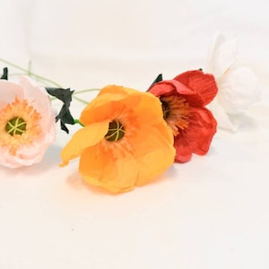 Paper Poppies, Crepe Paper Poppy, Poppy Centerpiece, Poppy Bouquet - Etsy