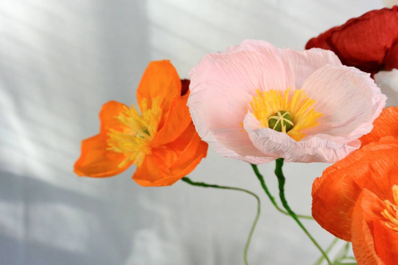 Paper Poppies Crepe Paper Poppy Poppy Centerpiece Poppy - Etsy