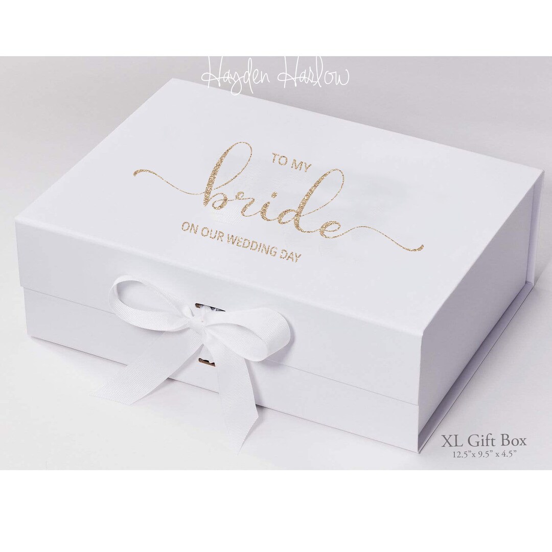 Xlarge Personalized Luxury Gift Box With Ribbon to My Bride to My Groom ...