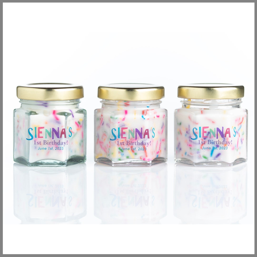Sprinkles Birthday Cake Scent Mini Favor Candles | Customized Party ...