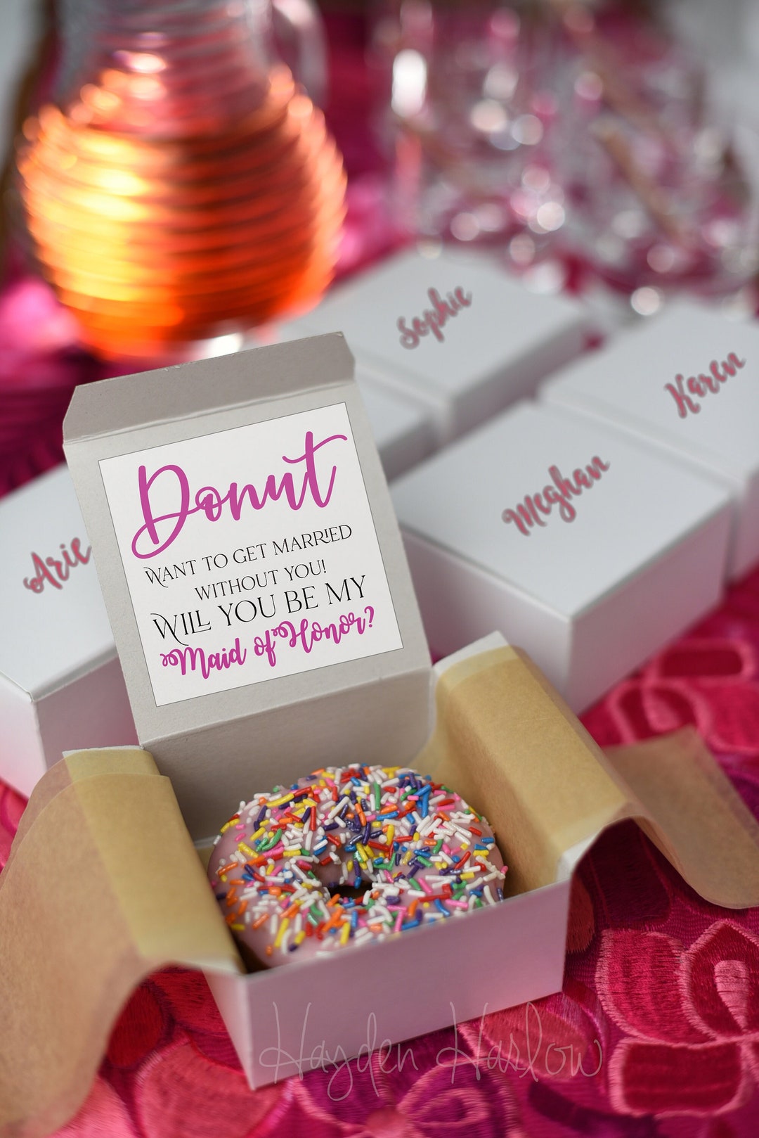 Donut Proposal Box Bridesmaid Ask DIY Wedding Party Flower Girl Ask ...