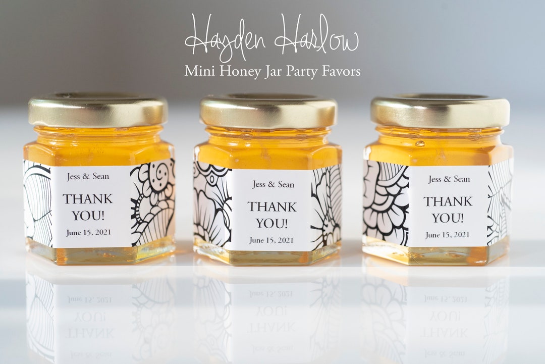 Mini Honey Jar Party Favors: Customized Paisley Print - Etsy