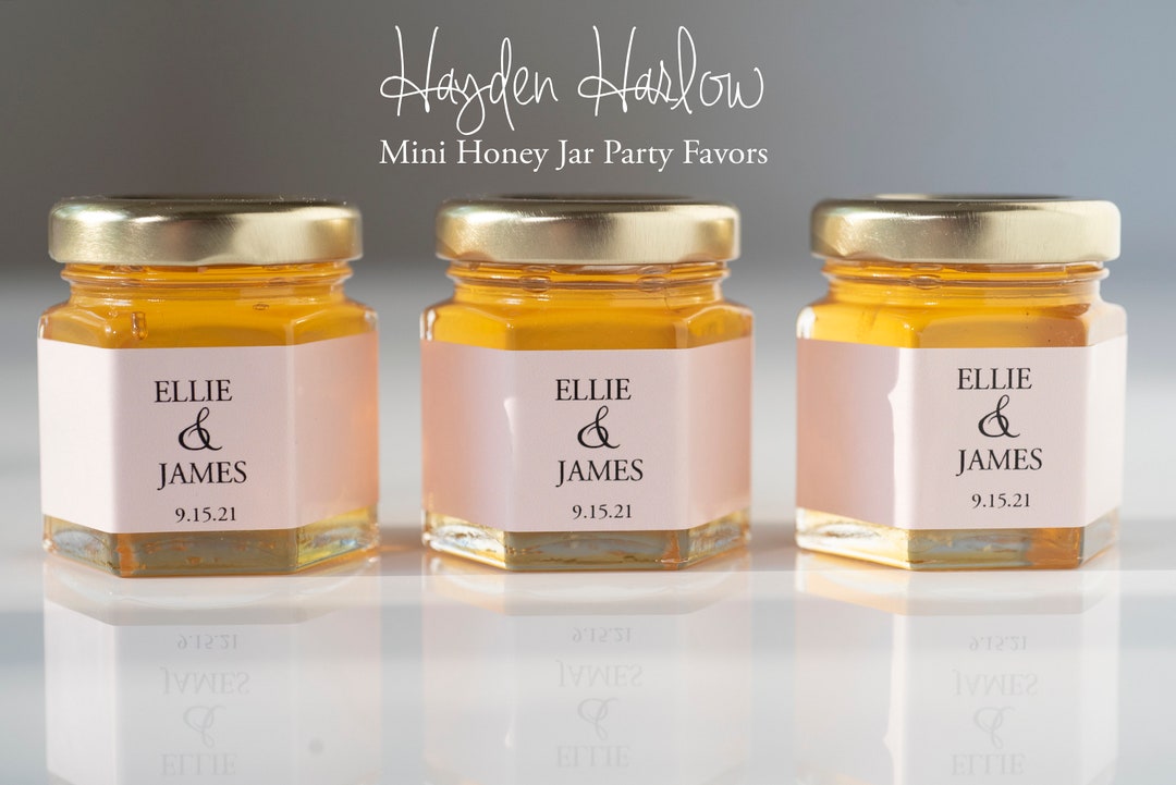 Mini Honey Jar Party Favors: Customized Blush Label - Etsy
