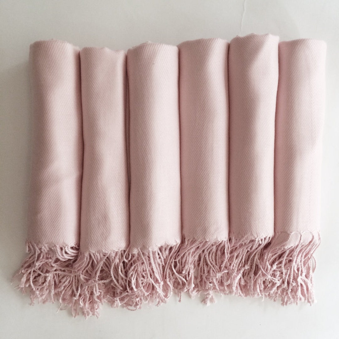 Pashmina Shawl in Pink Pearl Nude Bridesmaid Gift, Wedding Favor ...