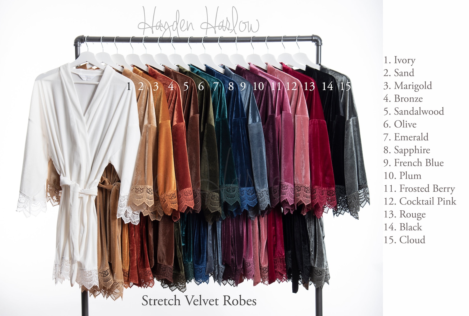 Luxurious Stretch Velvet Robe With Lace Kimono Robes adult - Etsy