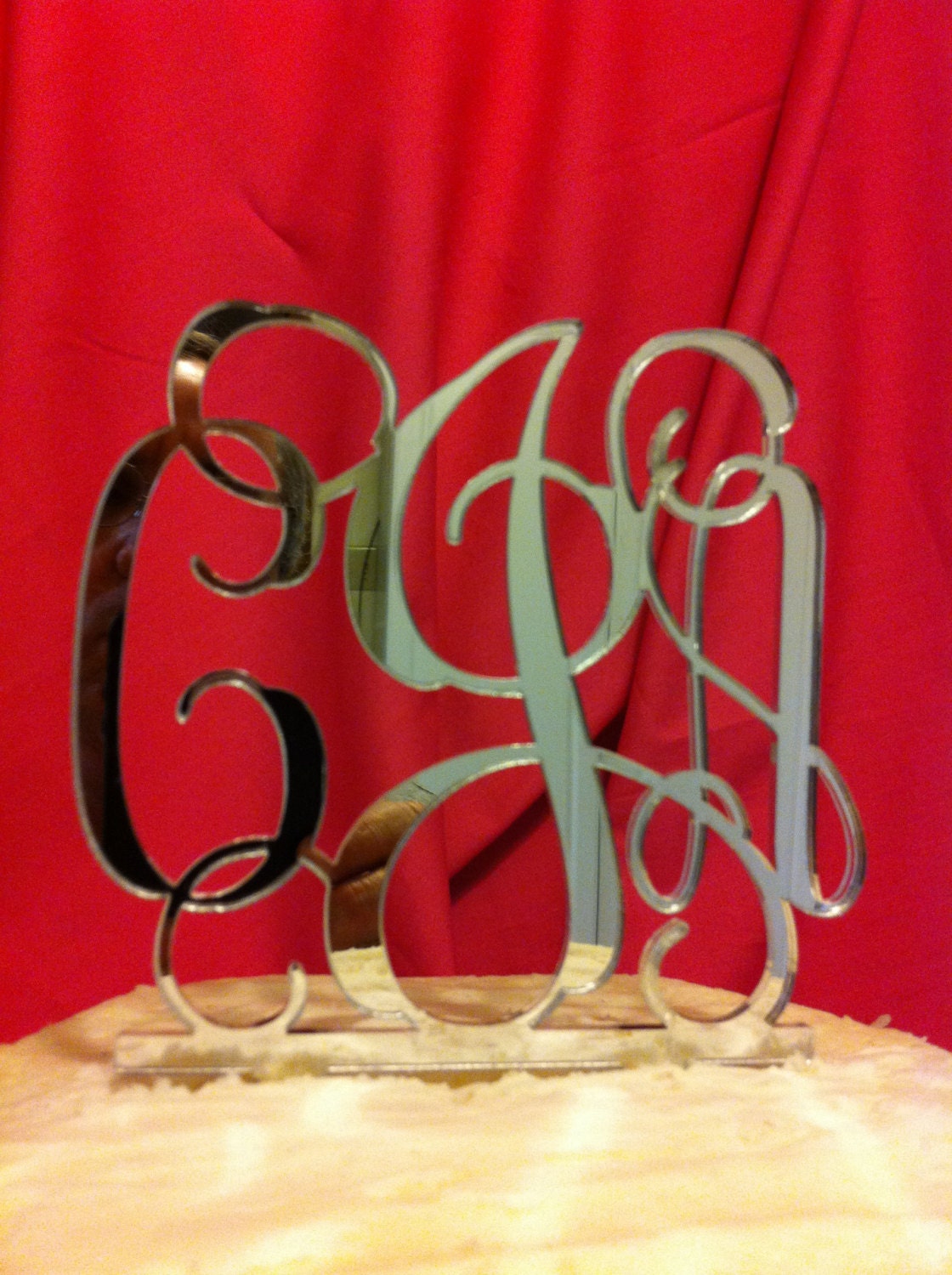 Custom Monogram Silver 3 Letter Acrylic Personalized Initial Monogram ...