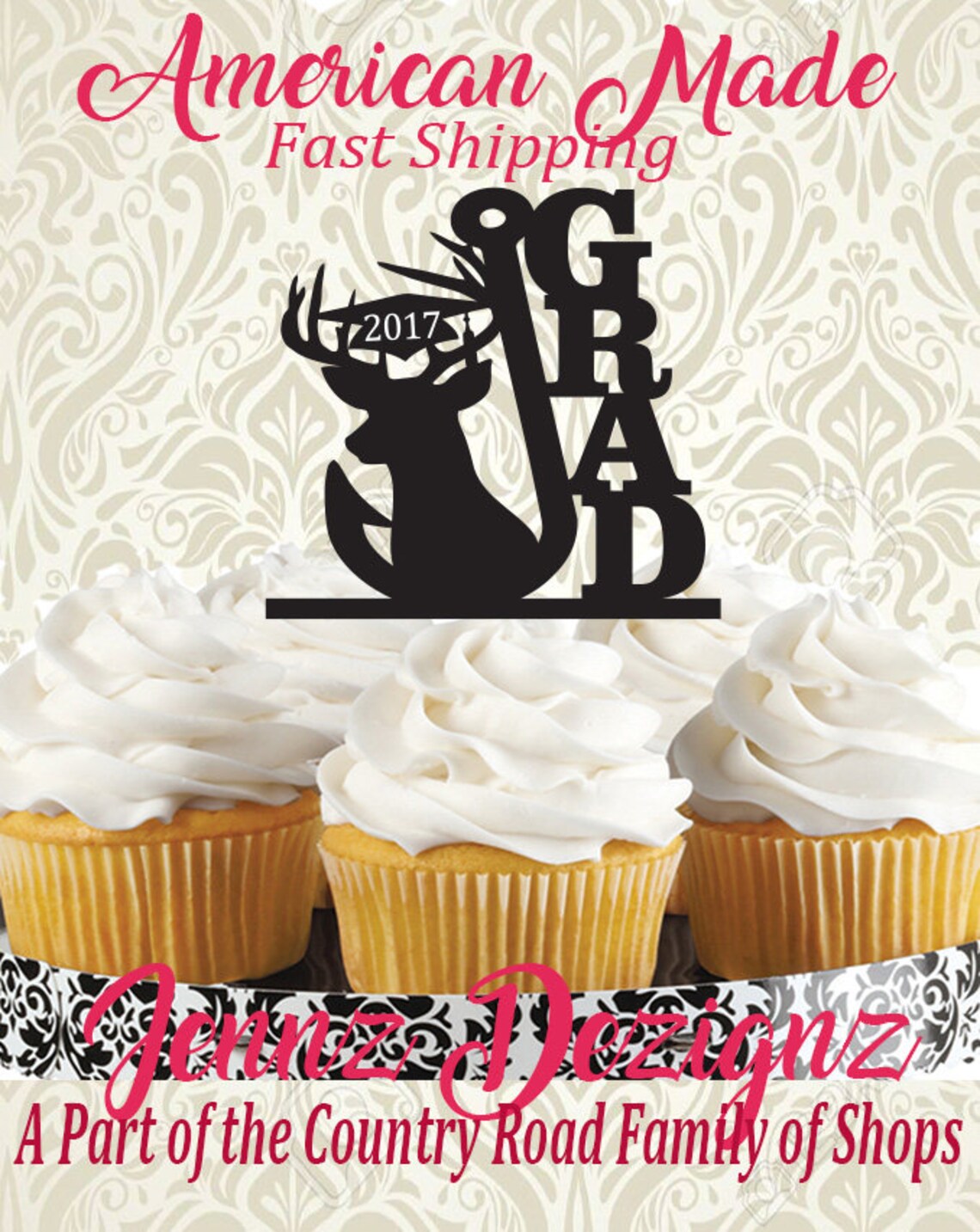 Buck Fishing Graduation Cake Topper - Etsy