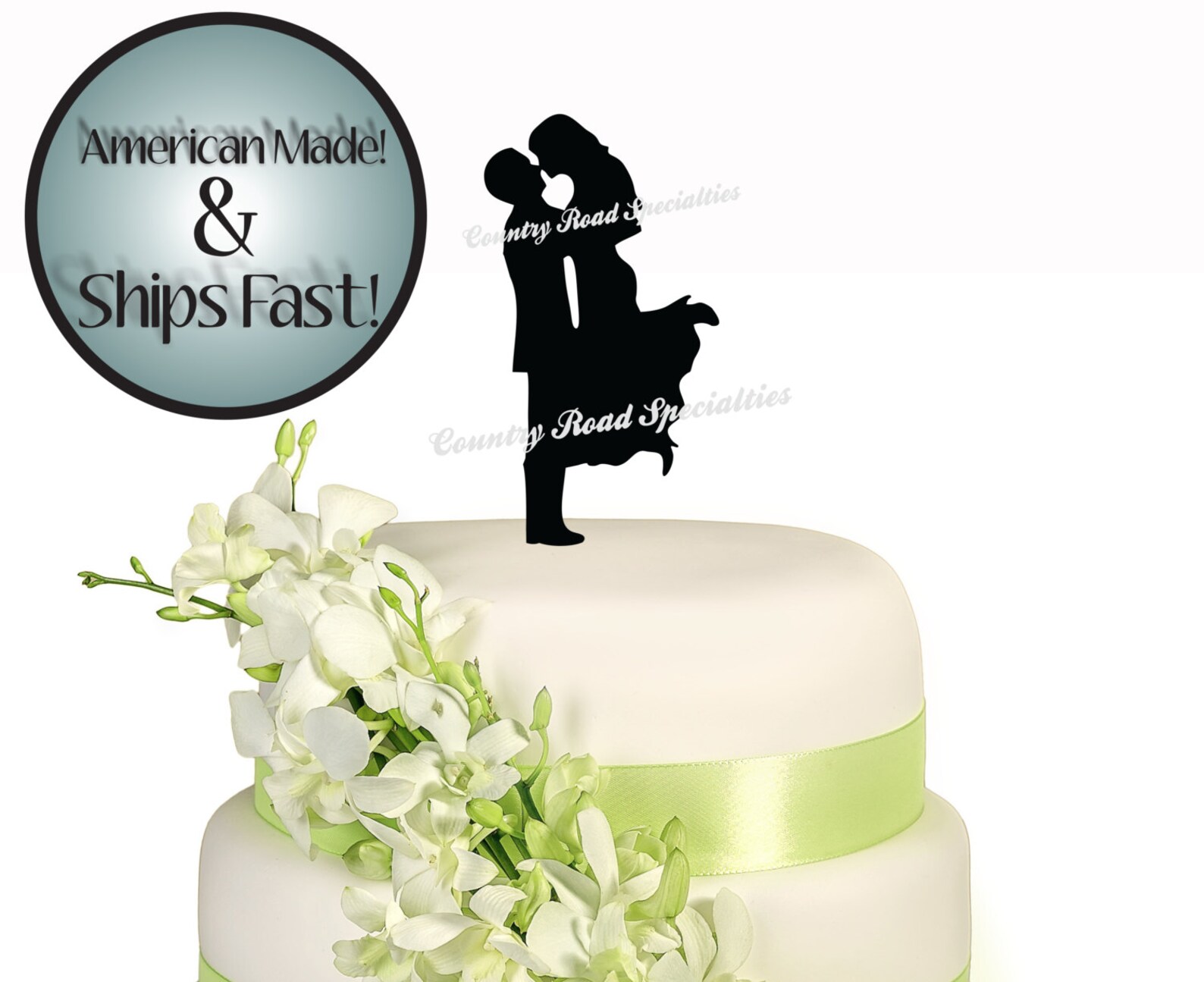 Silhouette Romantic Couple Wedding Cake Topper 507 - Etsy