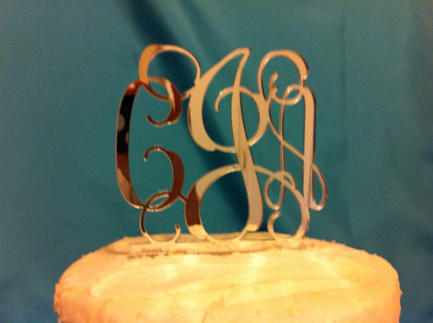 Custom Monogram Silver 3 Letter Acrylic Personalized Initial Monogram ...