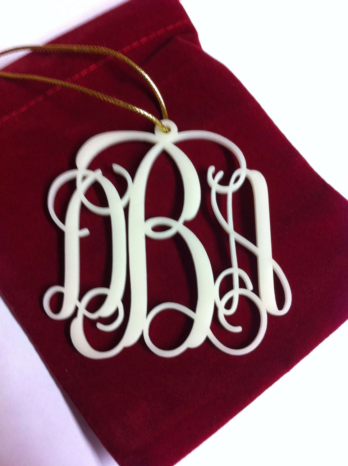 Three Letter Monogram Wedding Ornament MADE in Usa…..ships From USA - Etsy