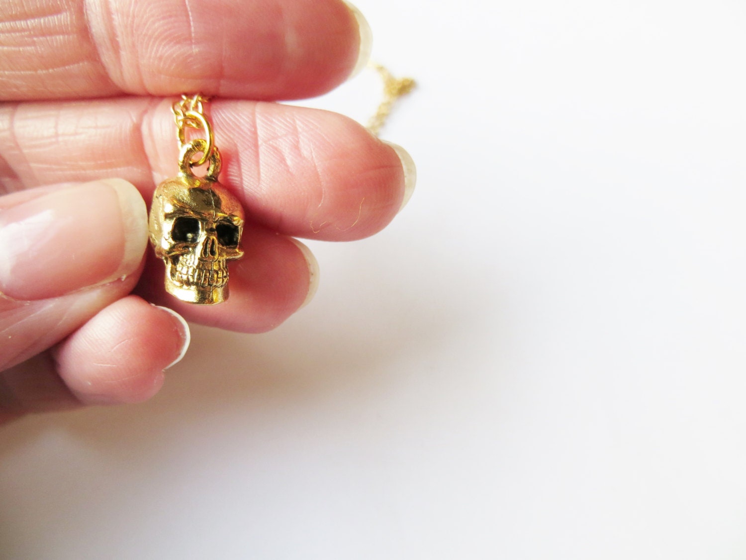 Skull Necklace Gold Skull Charm Skull Pendant Human Body - Etsy