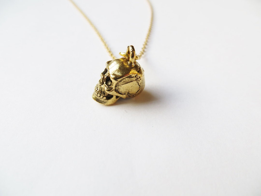 Skull Necklace, Gold Skull Charm, Skull Pendant, Human Body, Trending ...