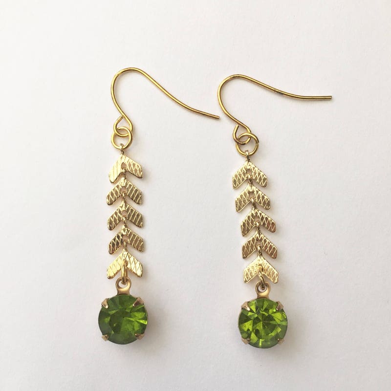 Green Earrings - Etsy