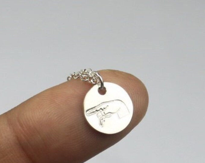 Sign Language Letter Necklace Silver Letter Necklace American Sign ...