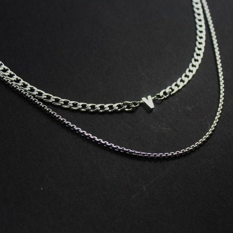 Gold Initial Necklaces Men Etsy